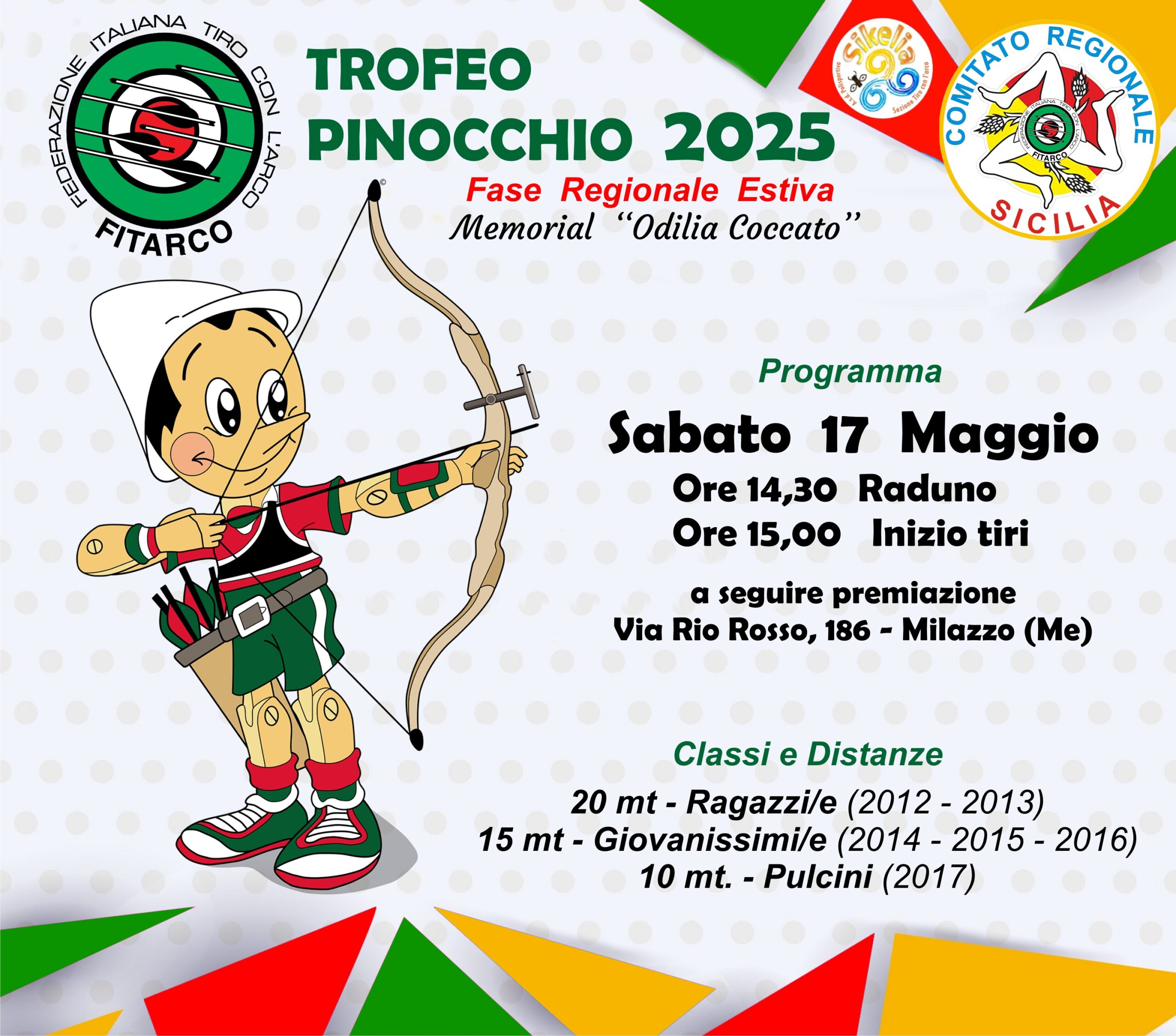 Trofeo Pinocchio 2025 – Fase Regionale Estiva - FITARCO SICILIA